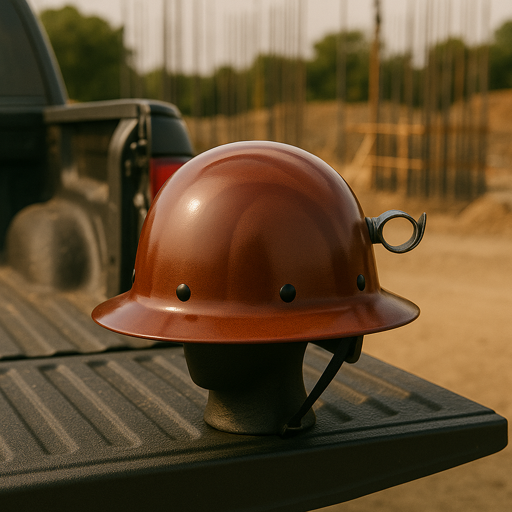 Fiberglass Hard Hat - Brown Full Brim & ANSI Certified